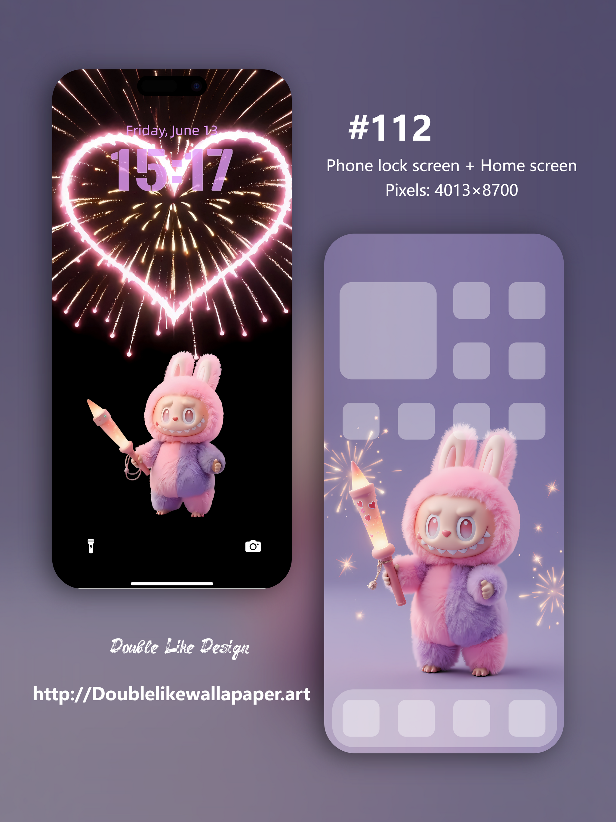 Labubu Fireworks Serenade 4K Live Wallpaper | Whimsical Cute